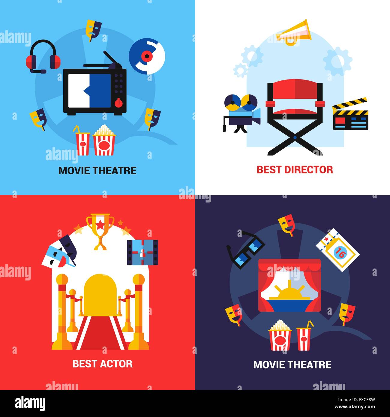 Cinema Design Concept Set Stock Vector Image & Art - Alamy