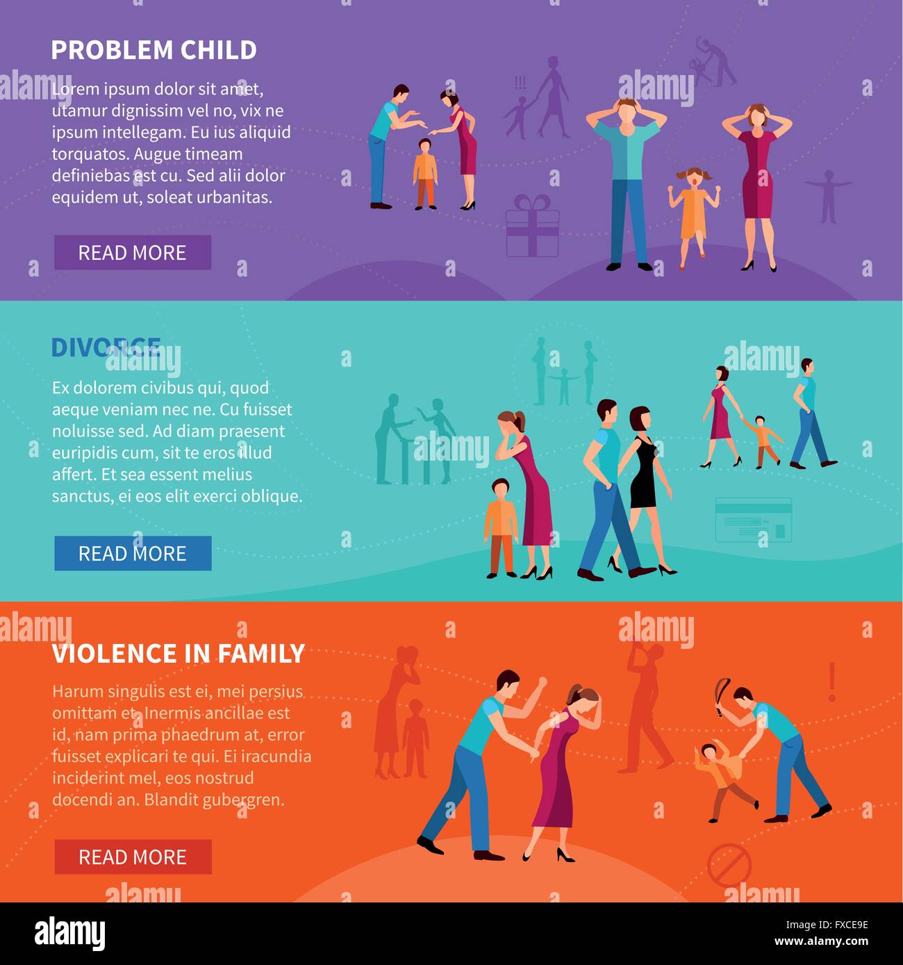 People With Family Problems Banners Stock Vector Image & Art - Alamy