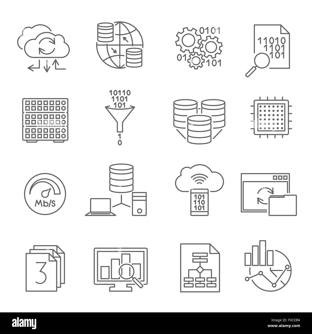 Database Analytics Line Icons Set Stock Vector Image & Art - Alamy