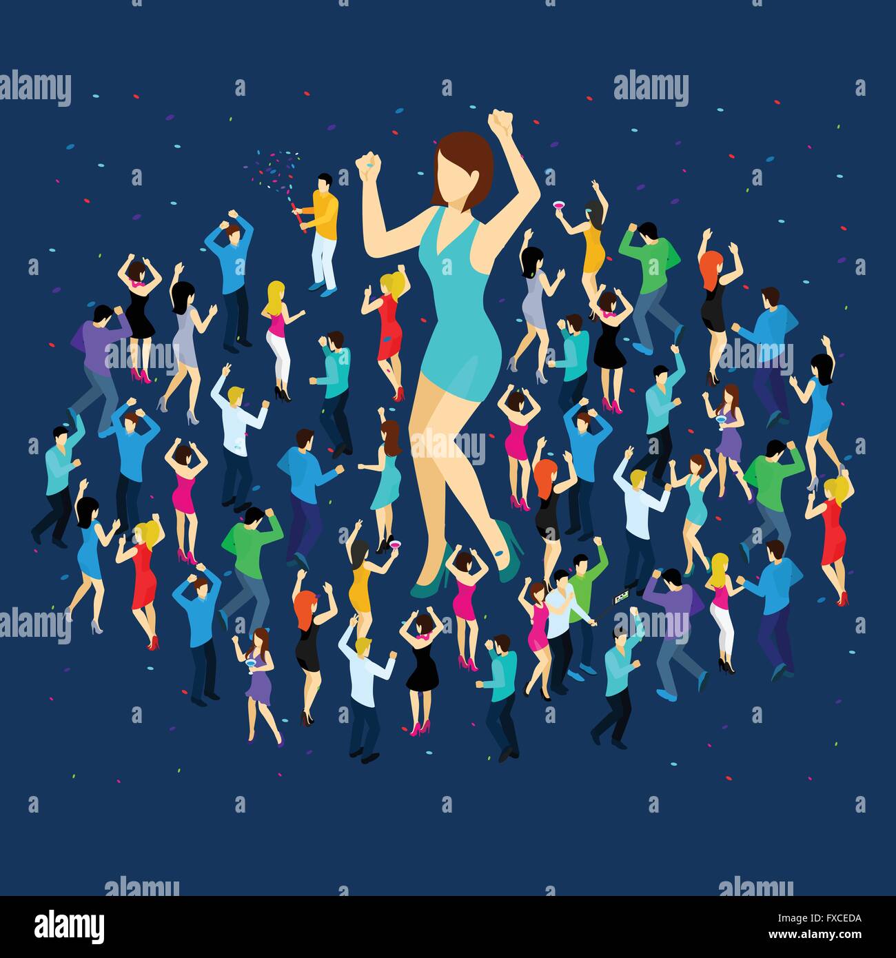 Dancing relax people in Stock Vector Images - Alamy