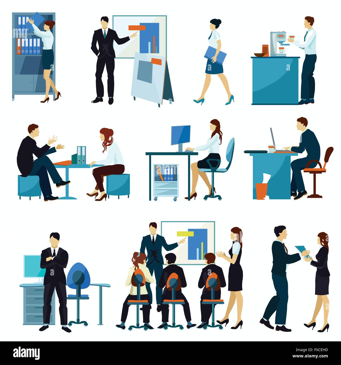 Office table business firm Stock Vector Images - Alamy