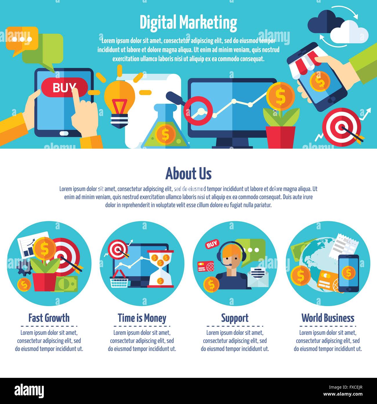 Digital advertising marketing Stock Vector Images - Alamy