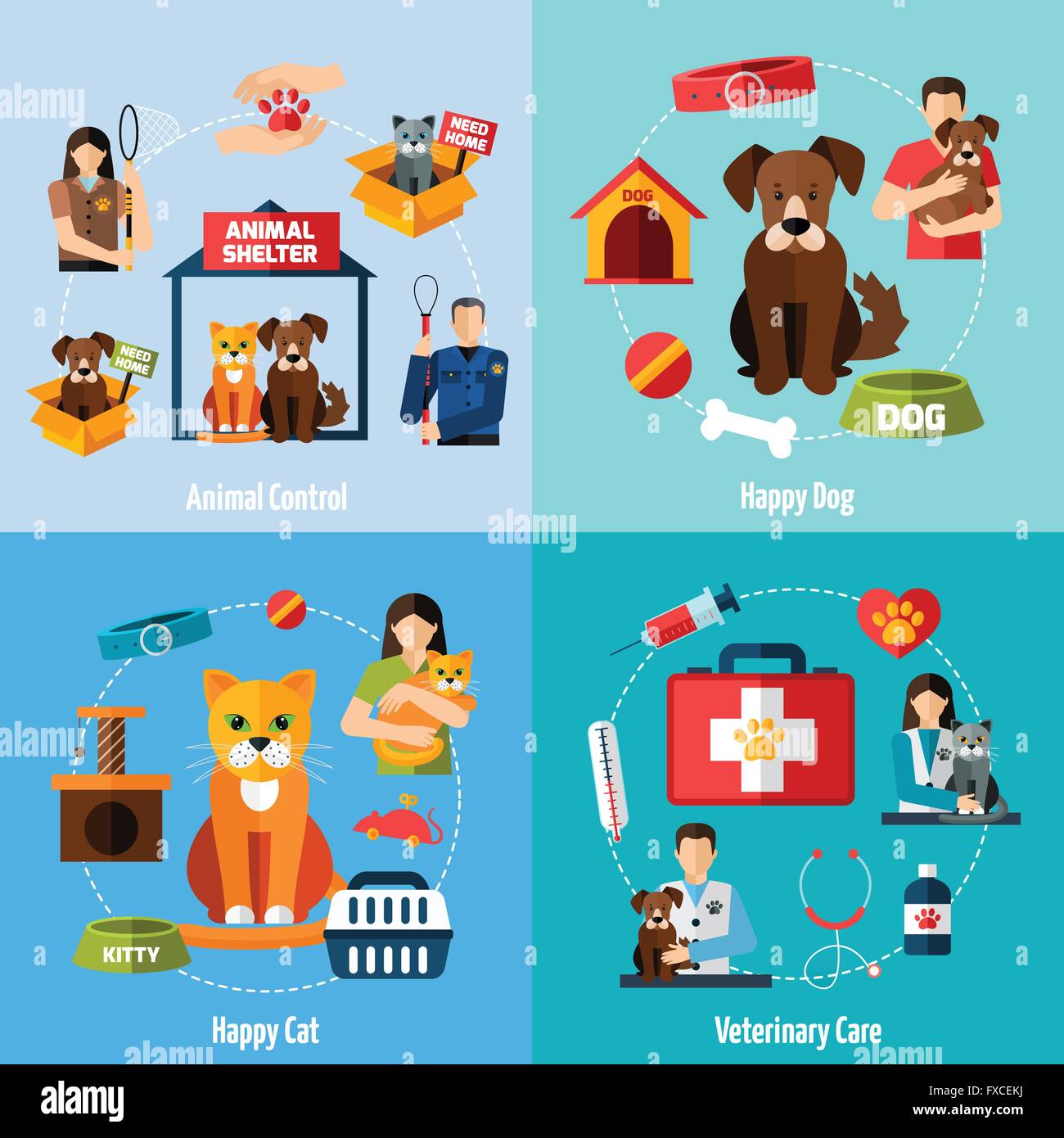 Animal shelter set Stock Vector Image & Art - Alamy