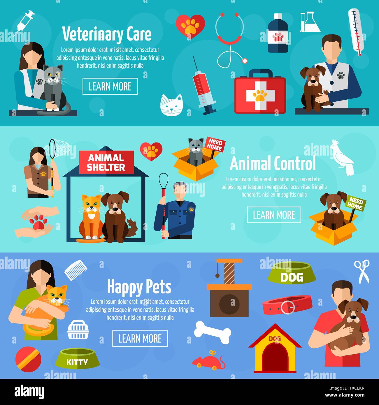 Animal shelter banner set Stock Vector Image & Art - Alamy