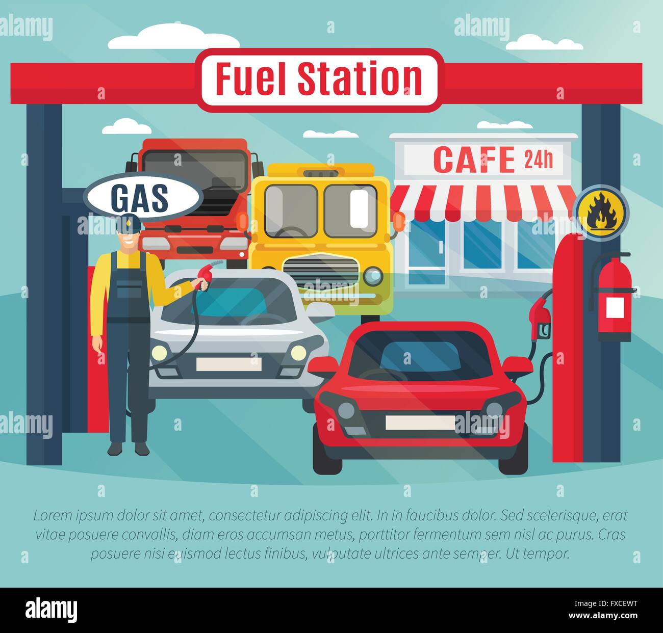 Gas Station Background Illustration Stock Vector Image & Art - Alamy