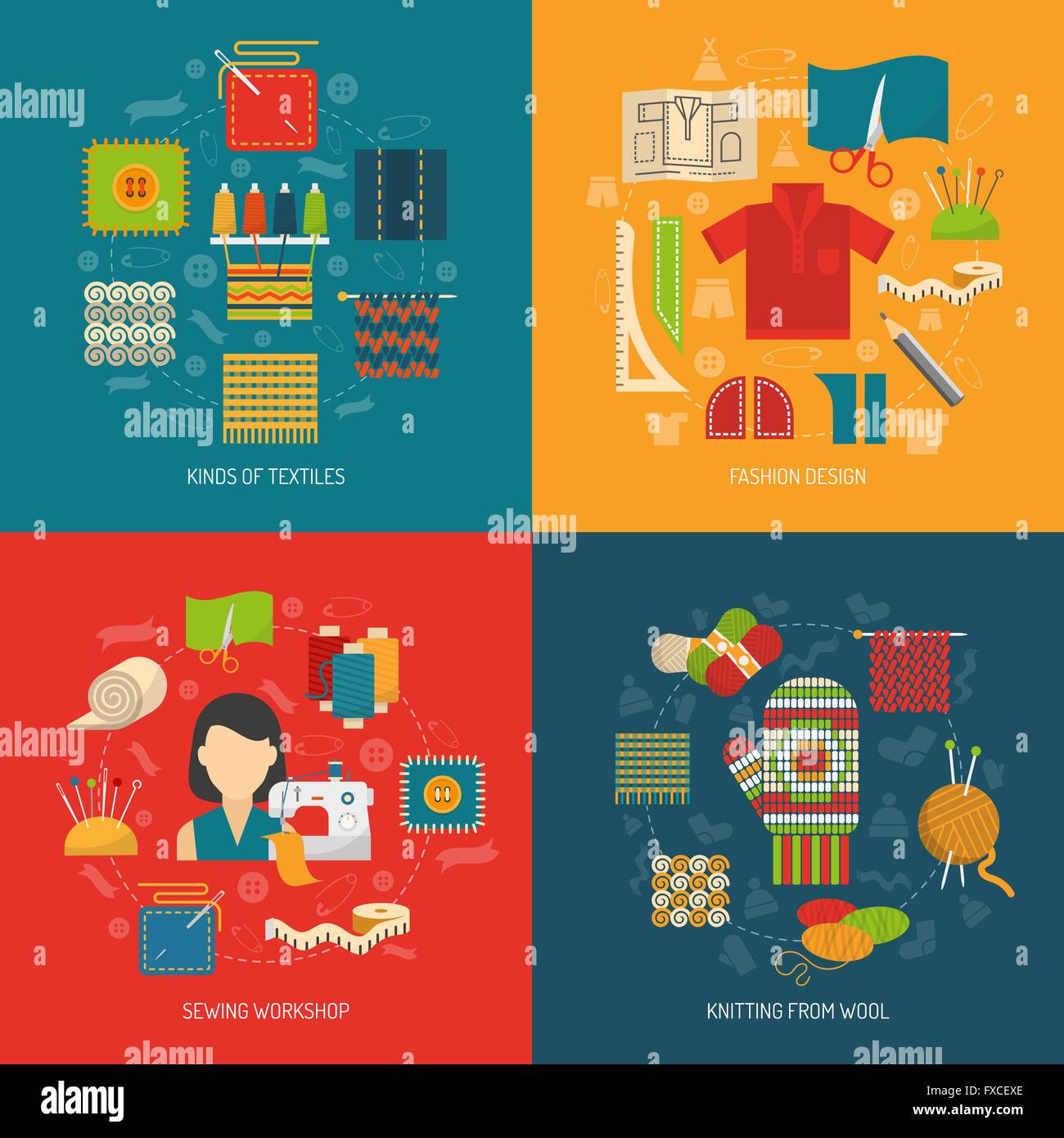 Textile concept set Stock Vector Image & Art - Alamy