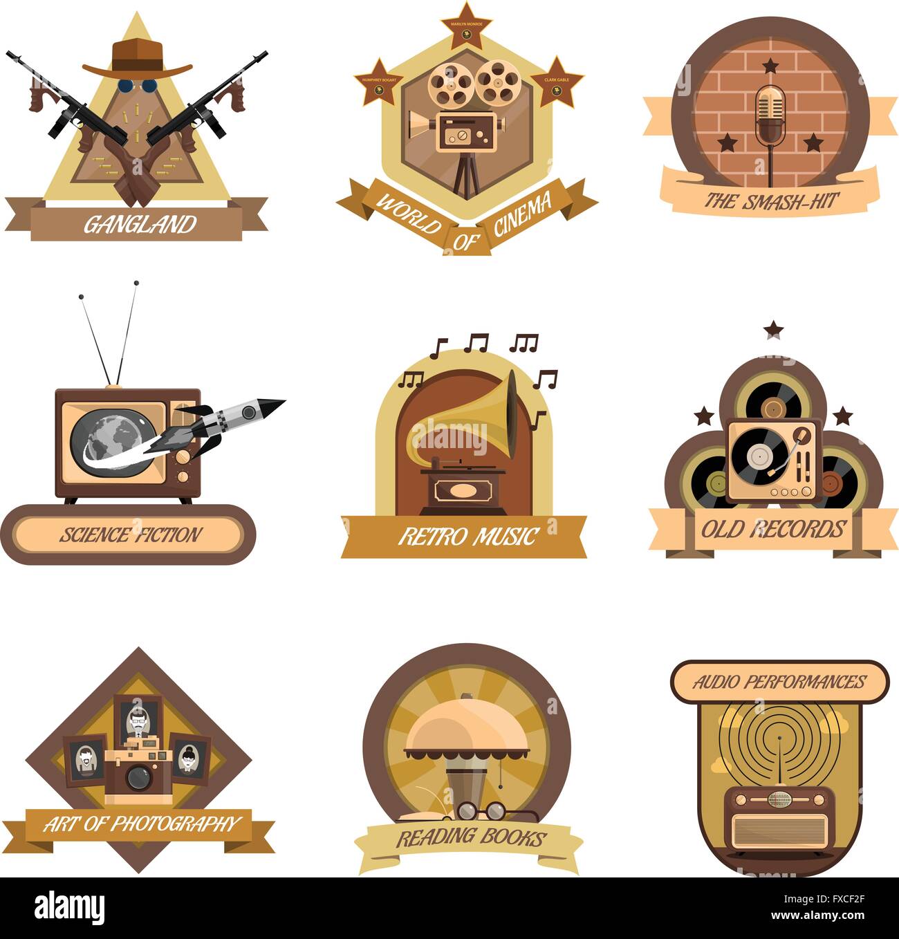 Retro Emblems Set Stock Vector Image & Art - Alamy