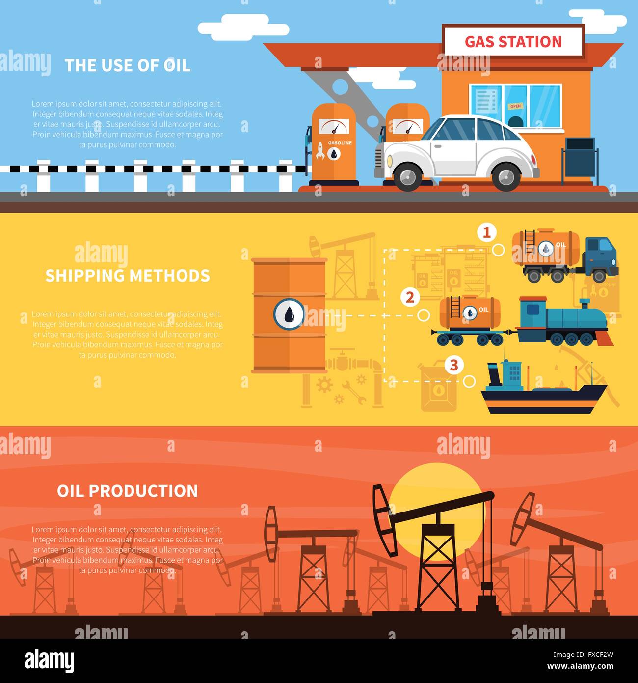 Oil Banners Set Stock Vector Image & Art - Alamy