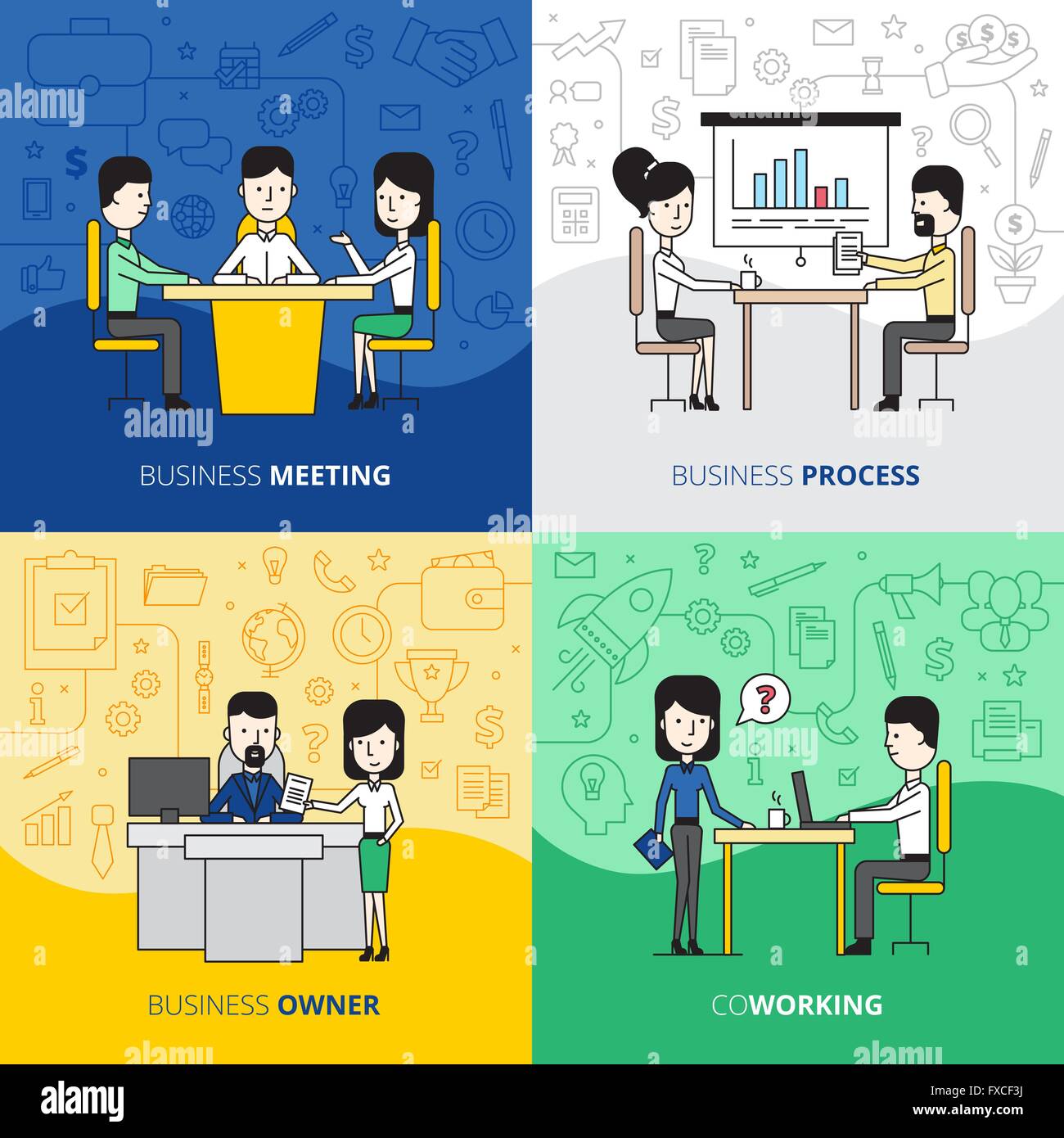 Business leader sitting office Stock Vector Images - Alamy