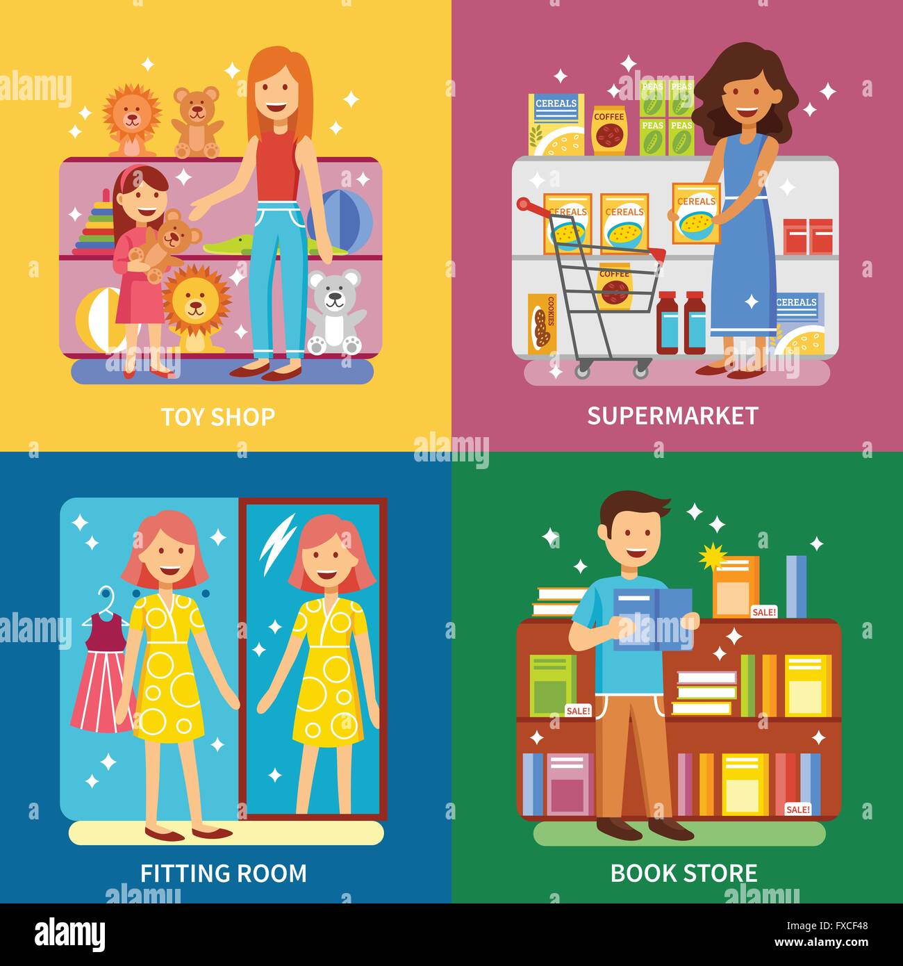 Mall square Stock Vector Images - Alamy