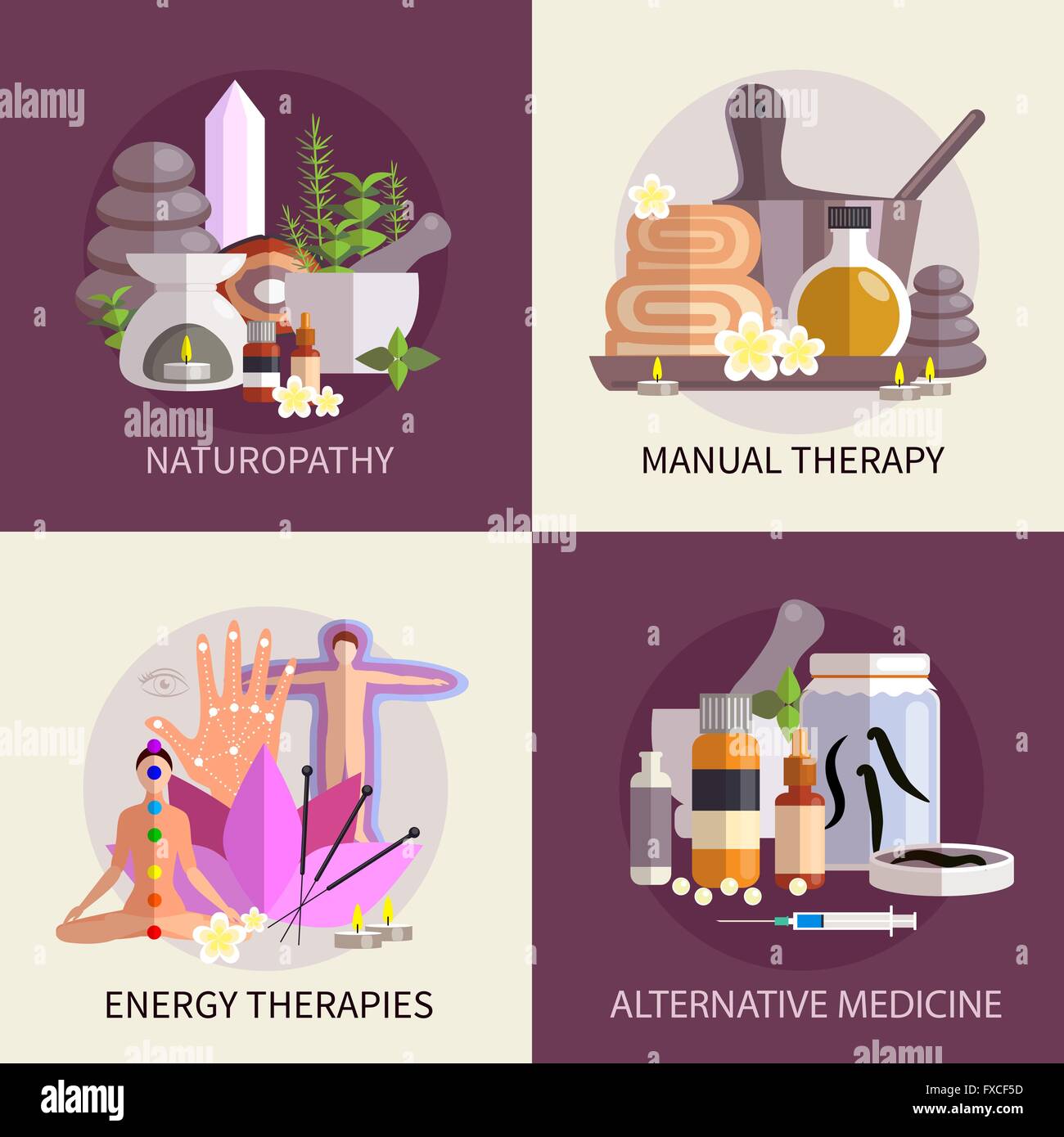 Alternative Medicine Design Concept Set Stock Vector Image & Art - Alamy