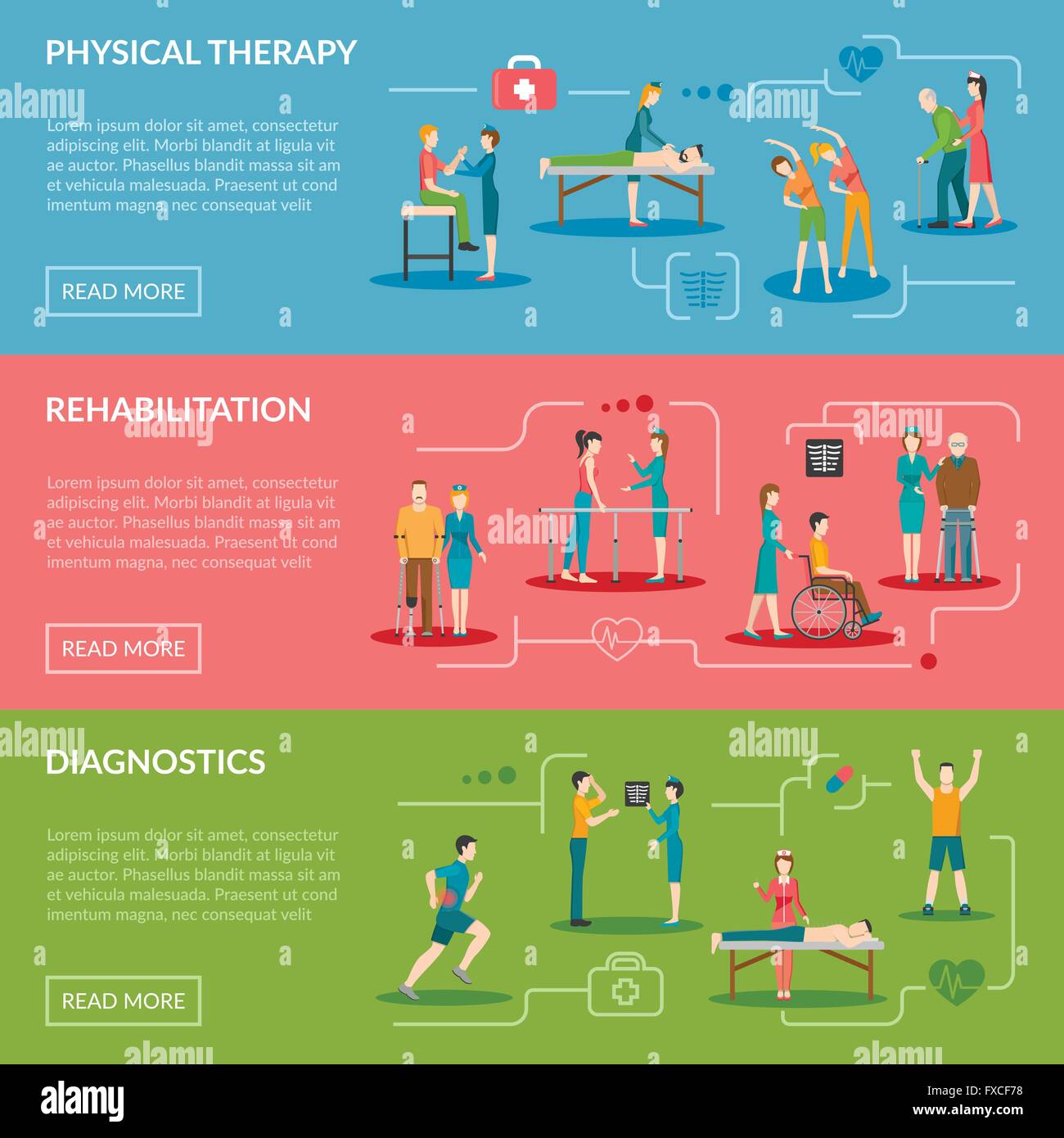 Physiotherapy Rehabilitation Banners Stock Vector Image & Art - Alamy