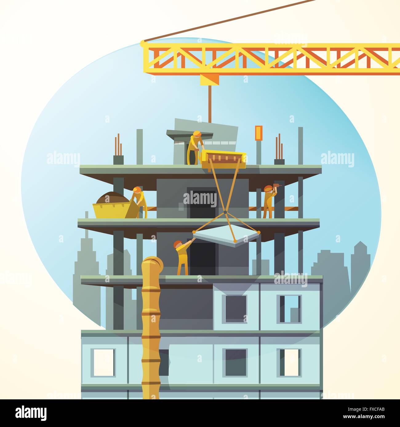 Retro construction cartoon Stock Vector Image & Art - Alamy