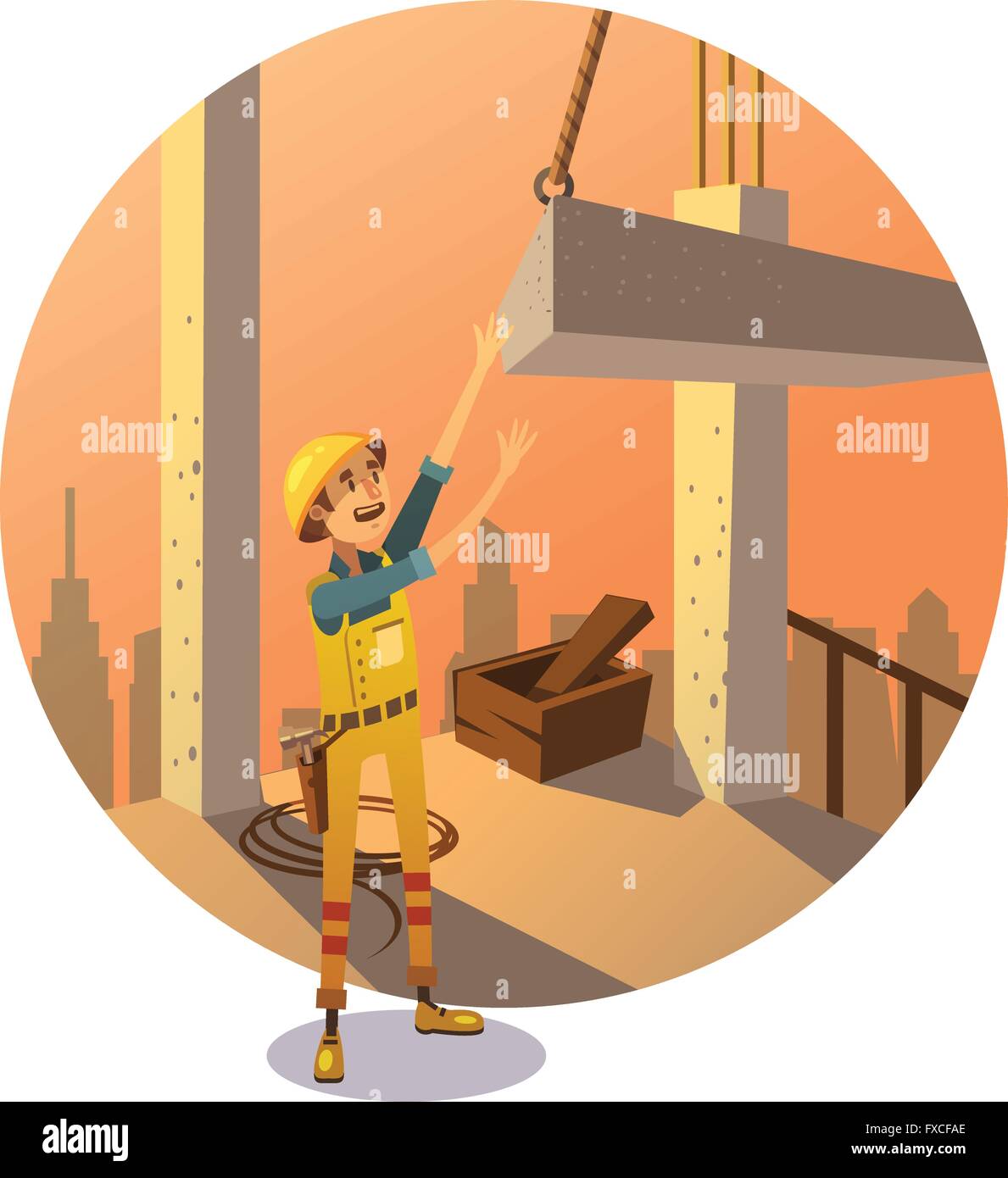 Retro construction cartoon Stock Vector Image & Art - Alamy