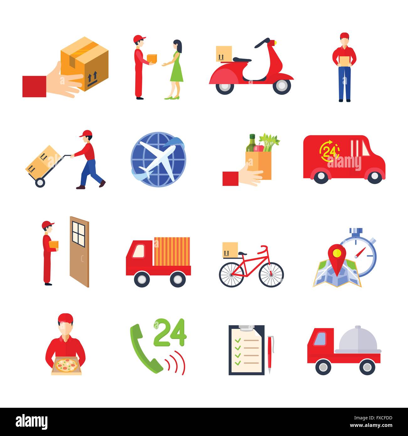 Flat Delivery Icon Set Stock Vector Image & Art - Alamy
