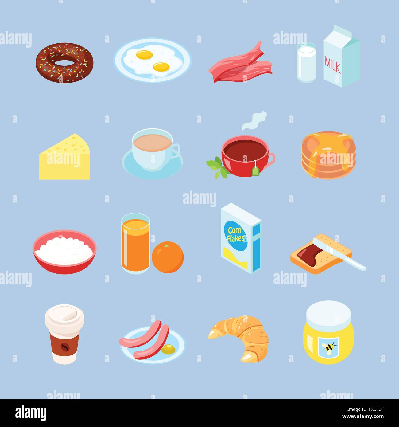 Food toast scrambled eggs Stock Vector Images - Alamy