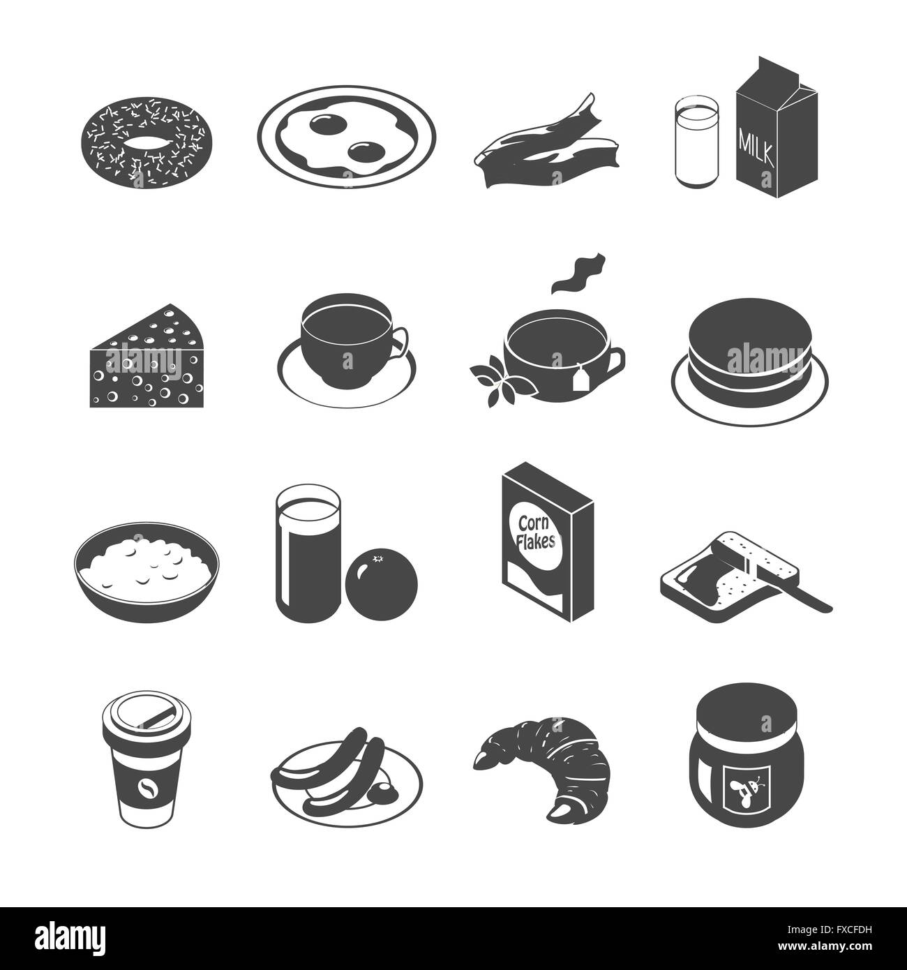 Breakfast Icon Set Stock Vector Image & Art - Alamy