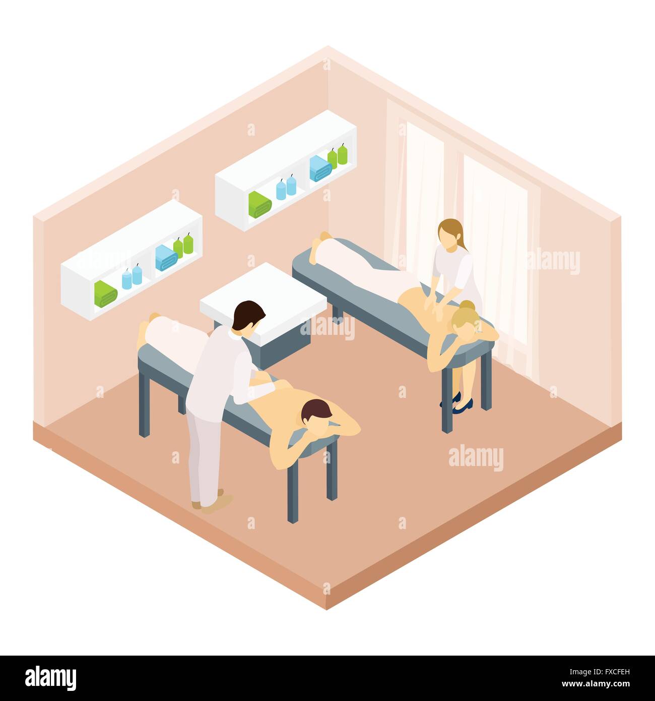 Massage Room Isometric Illustration Stock Vector Image & Art - Alamy