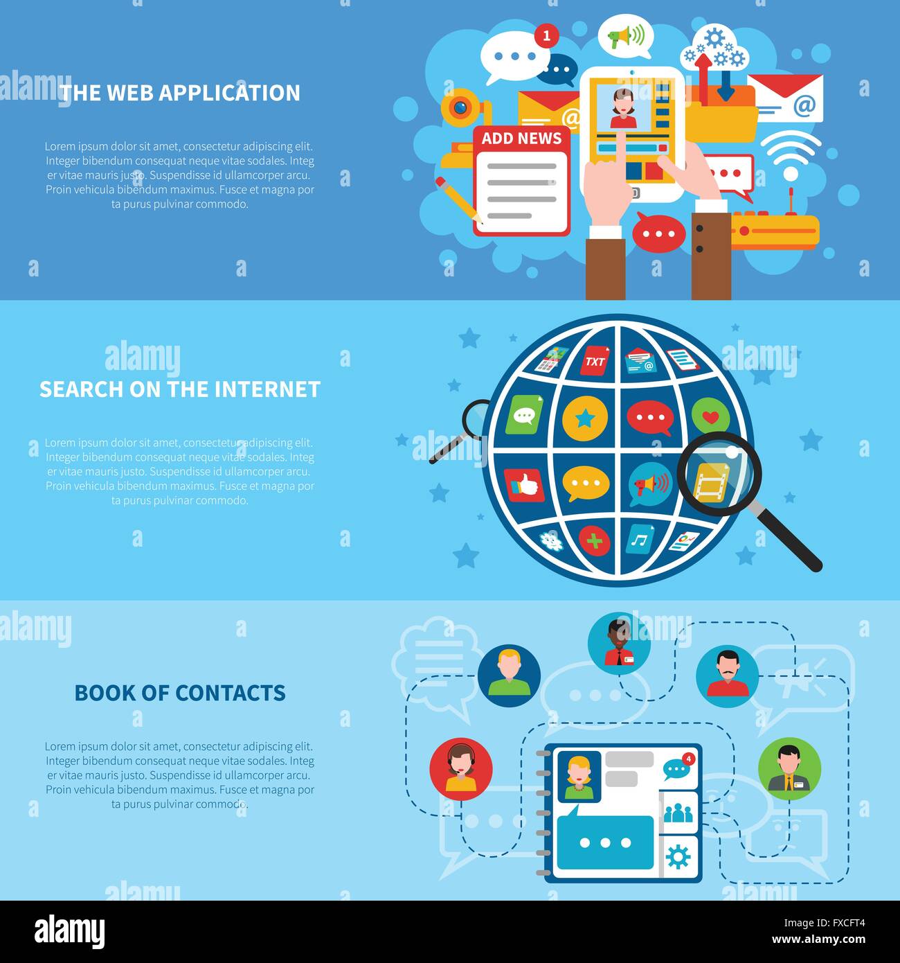 Social Network Banners Set Stock Vector Image & Art - Alamy