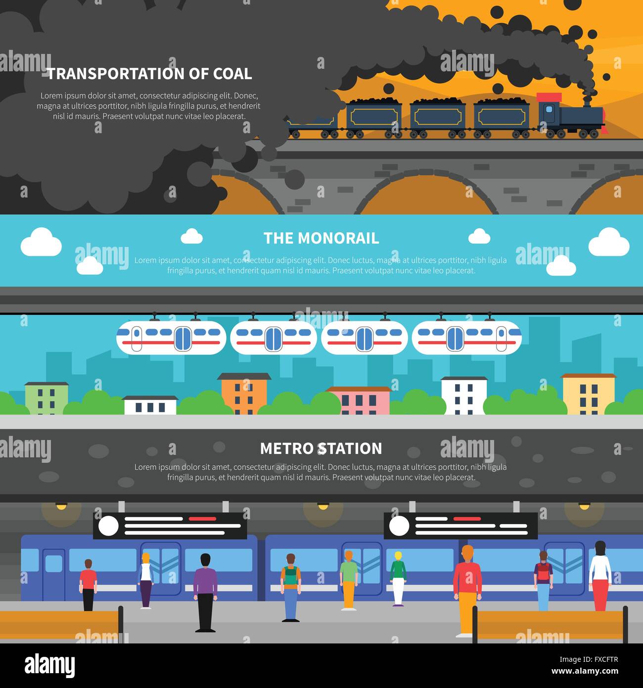Train banner set Stock Vector Image & Art - Alamy