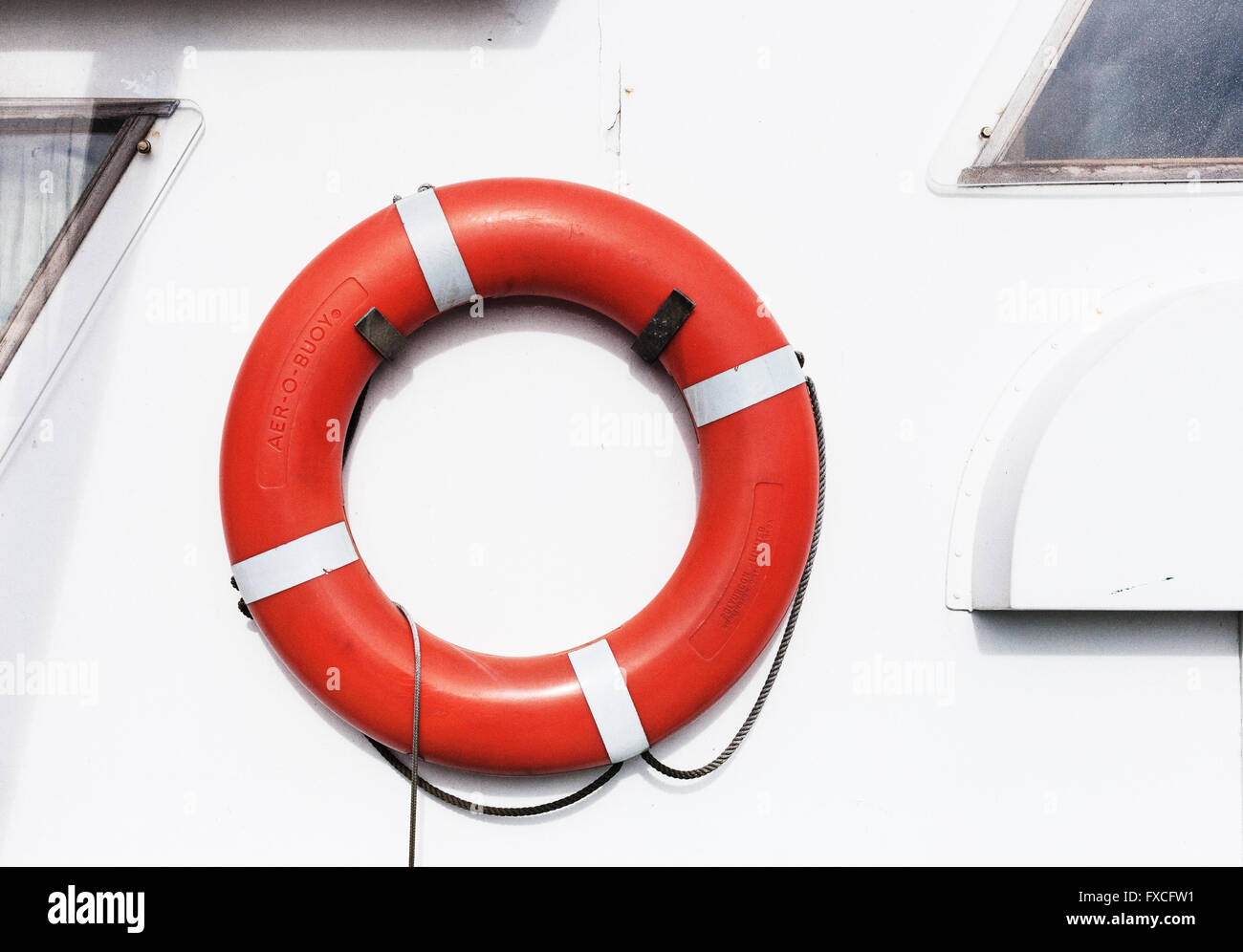 Inflatable ring on side of ship Stock Photo - Alamy