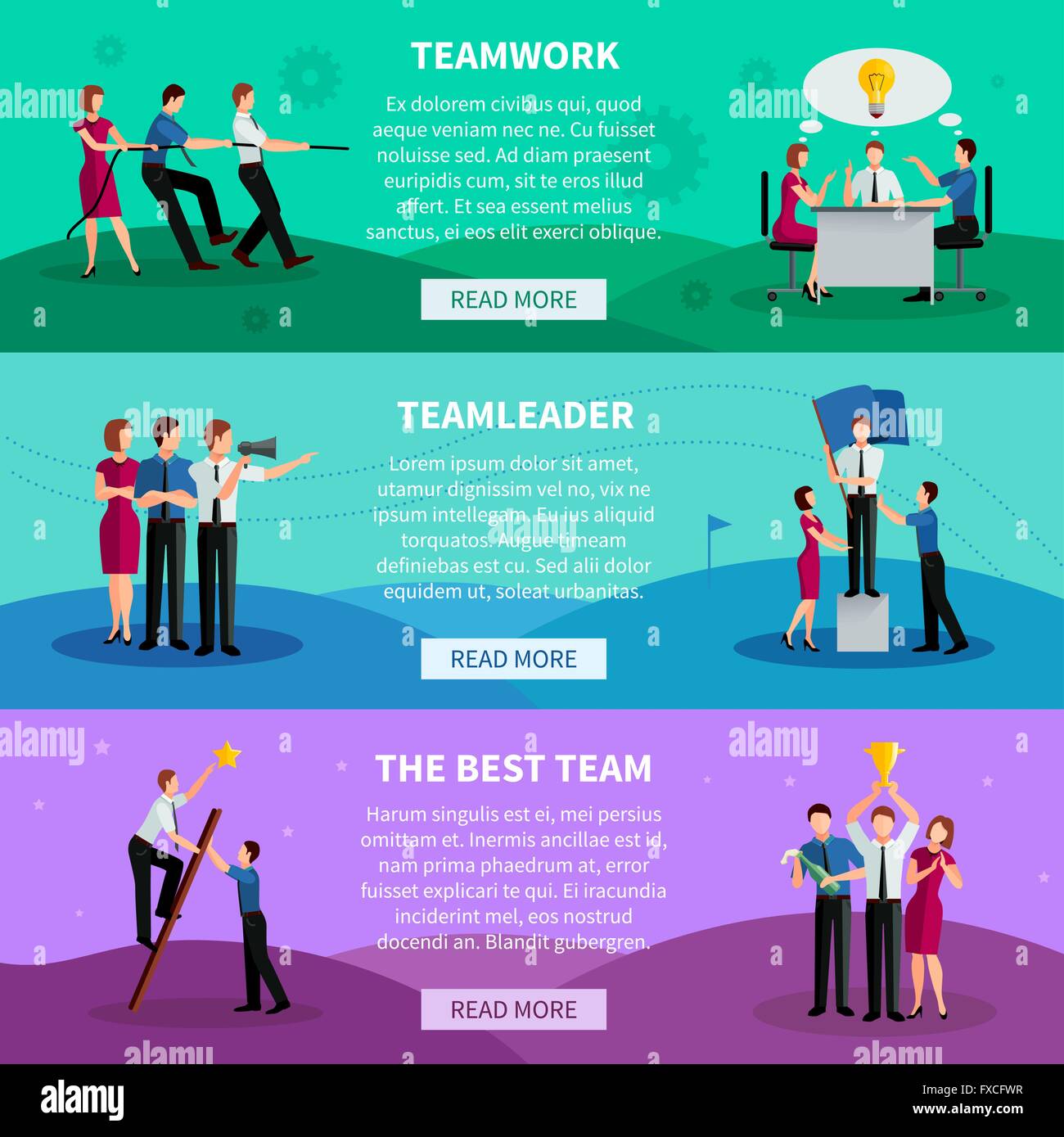 Teamwork Horizontal Banners Stock Vector Image & Art - Alamy