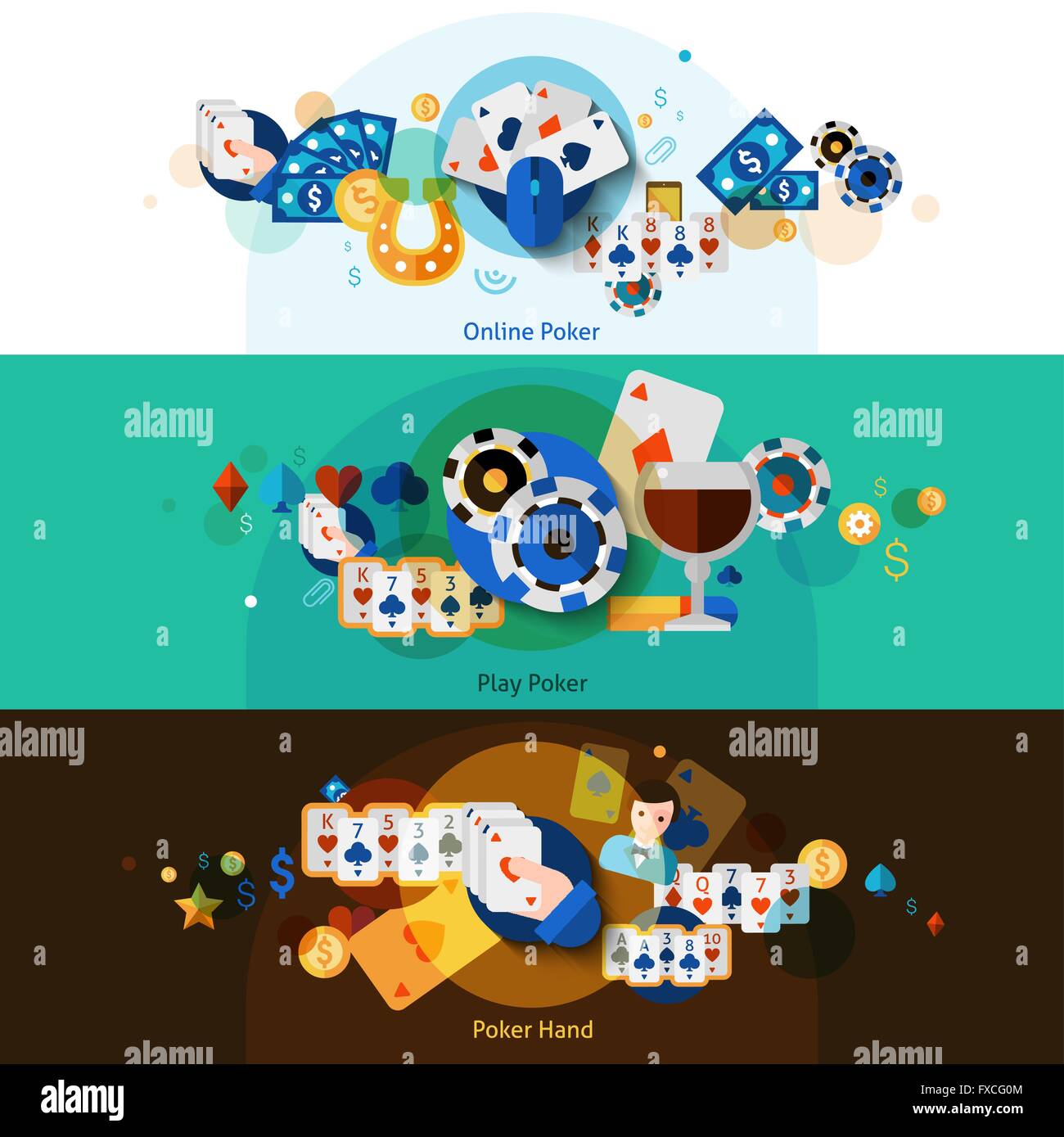 Poker hand full house Stock Vector Images - Alamy