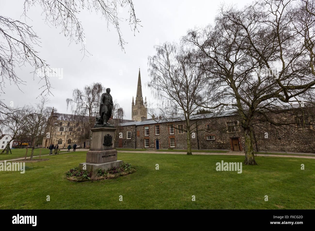 Duke of Wellington statue in Norwich Cathedral Gardens, Norfolk ...