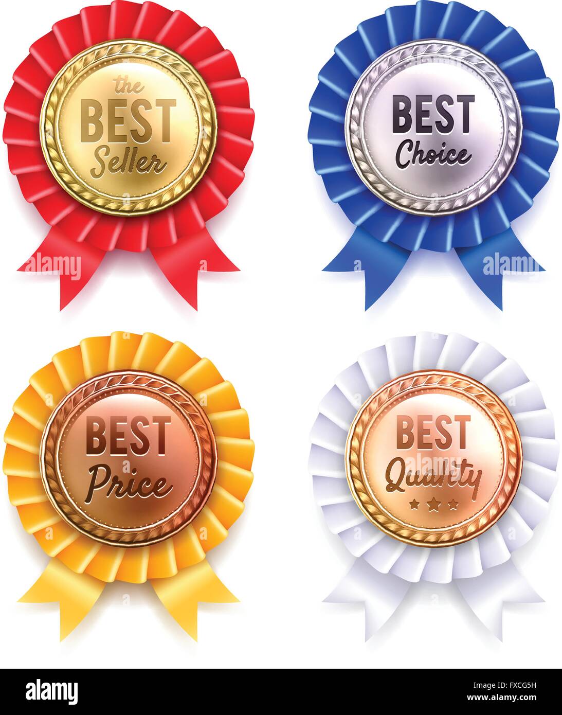 Four Round Metallic Premium Badges Set Stock Vector Image & Art - Alamy