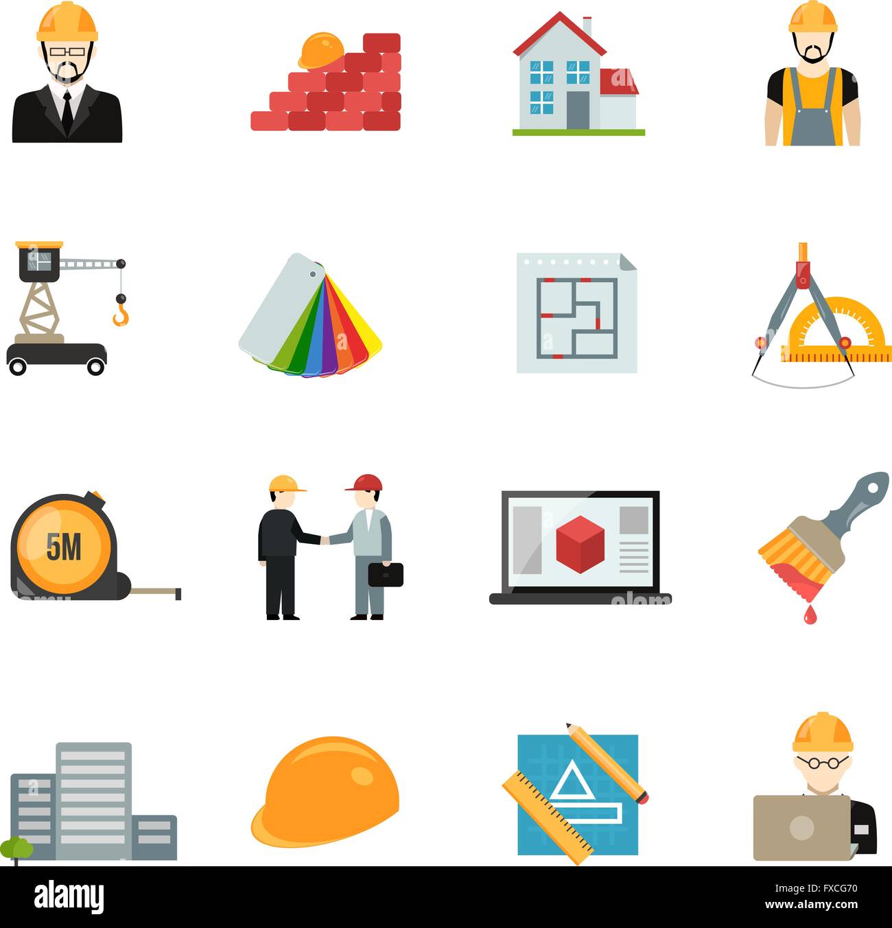 Architect icons set Stock Vector Image & Art - Alamy