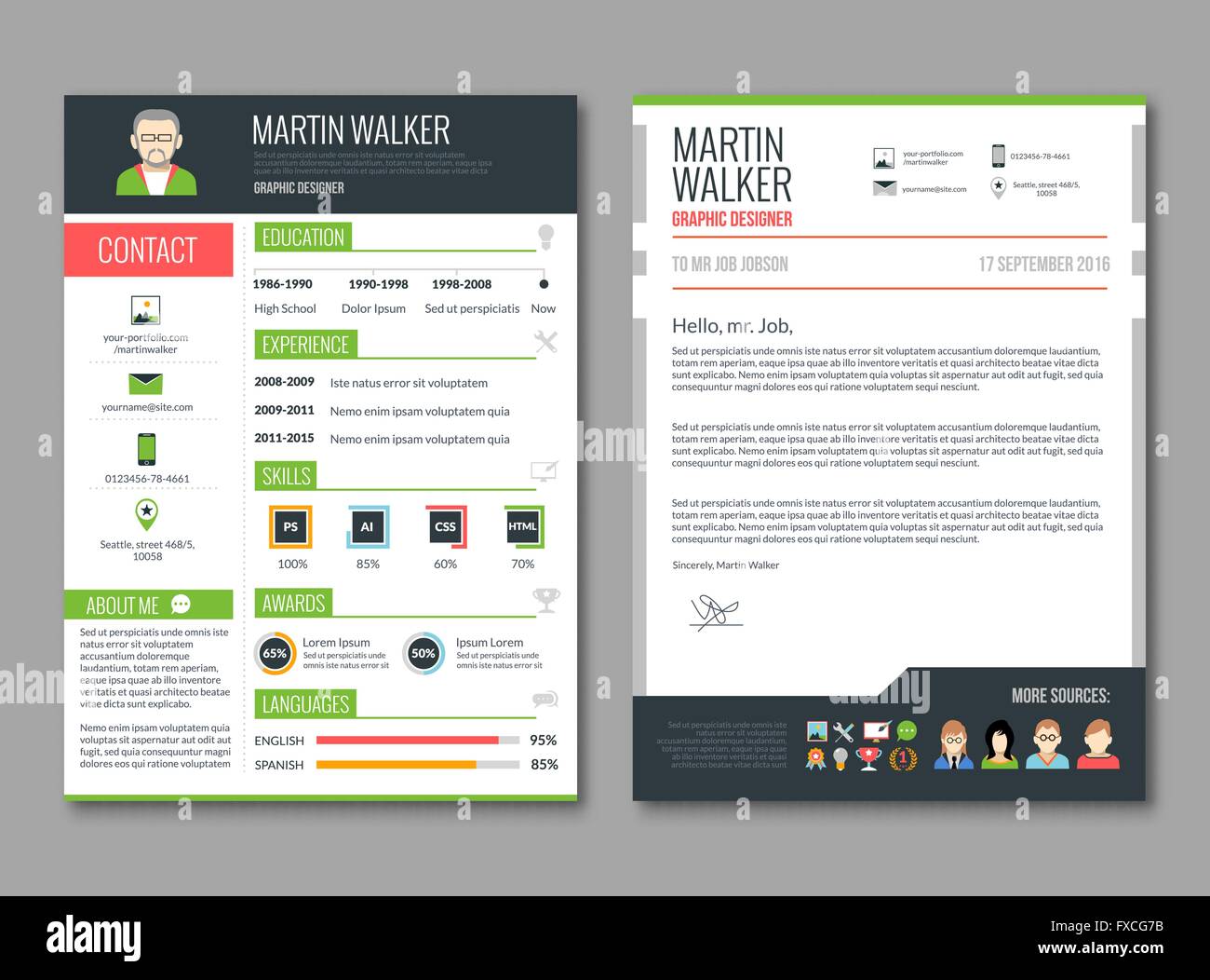 CV layout template Stock Vector Image & Art - Alamy