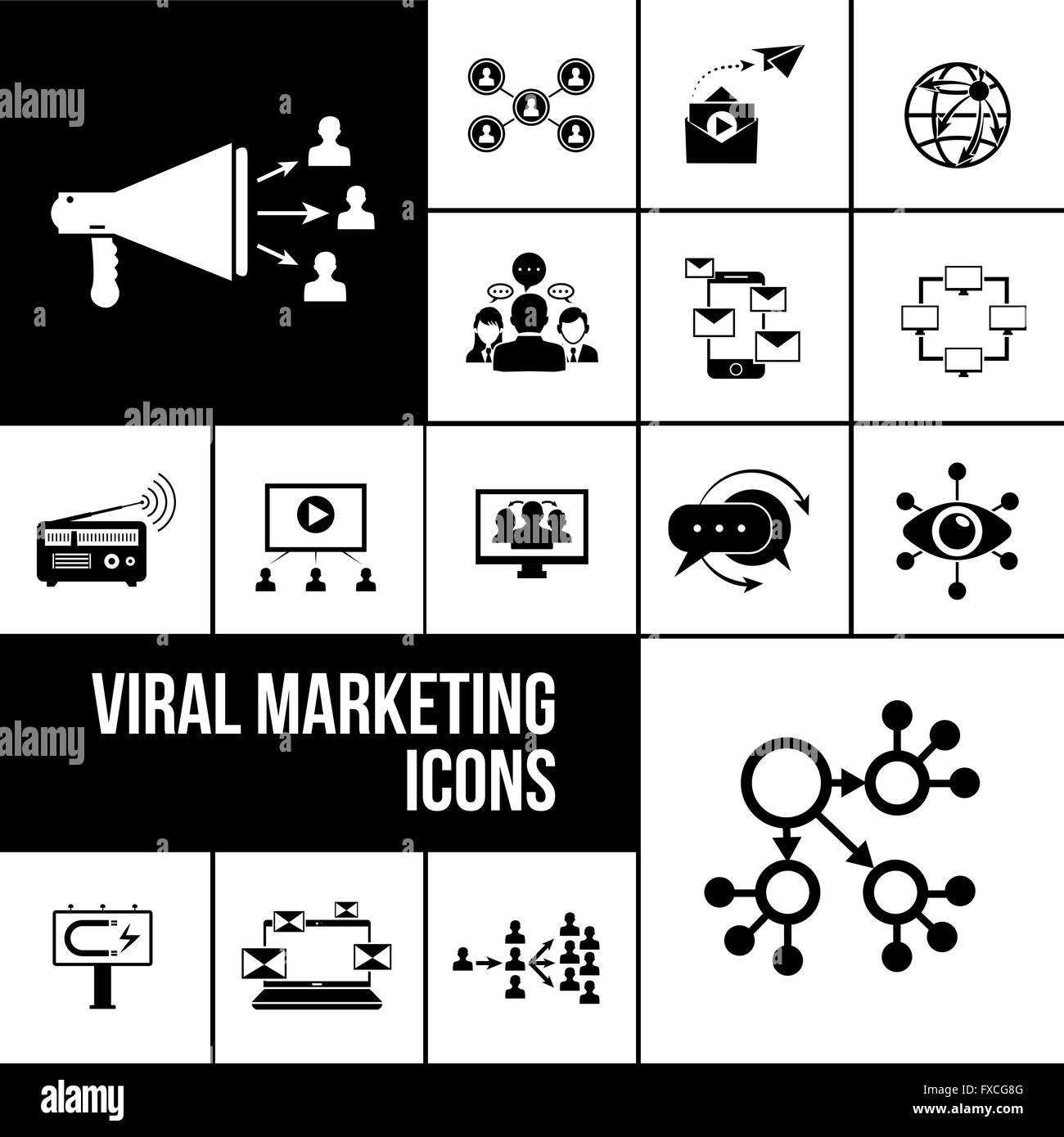 Viral marketing icons black Stock Vector Image & Art - Alamy