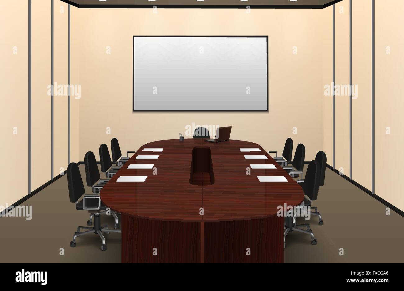 Conference Room Interior Illustration Stock Vector Image & Art - Alamy