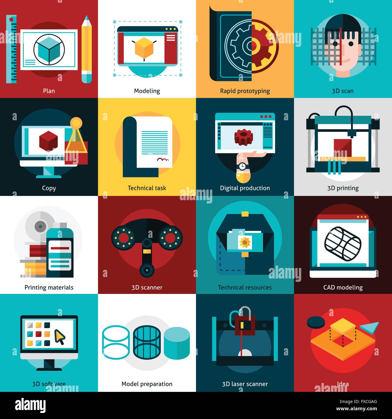 Prototyping And Modeling Icons Stock Vector Image & Art - Alamy