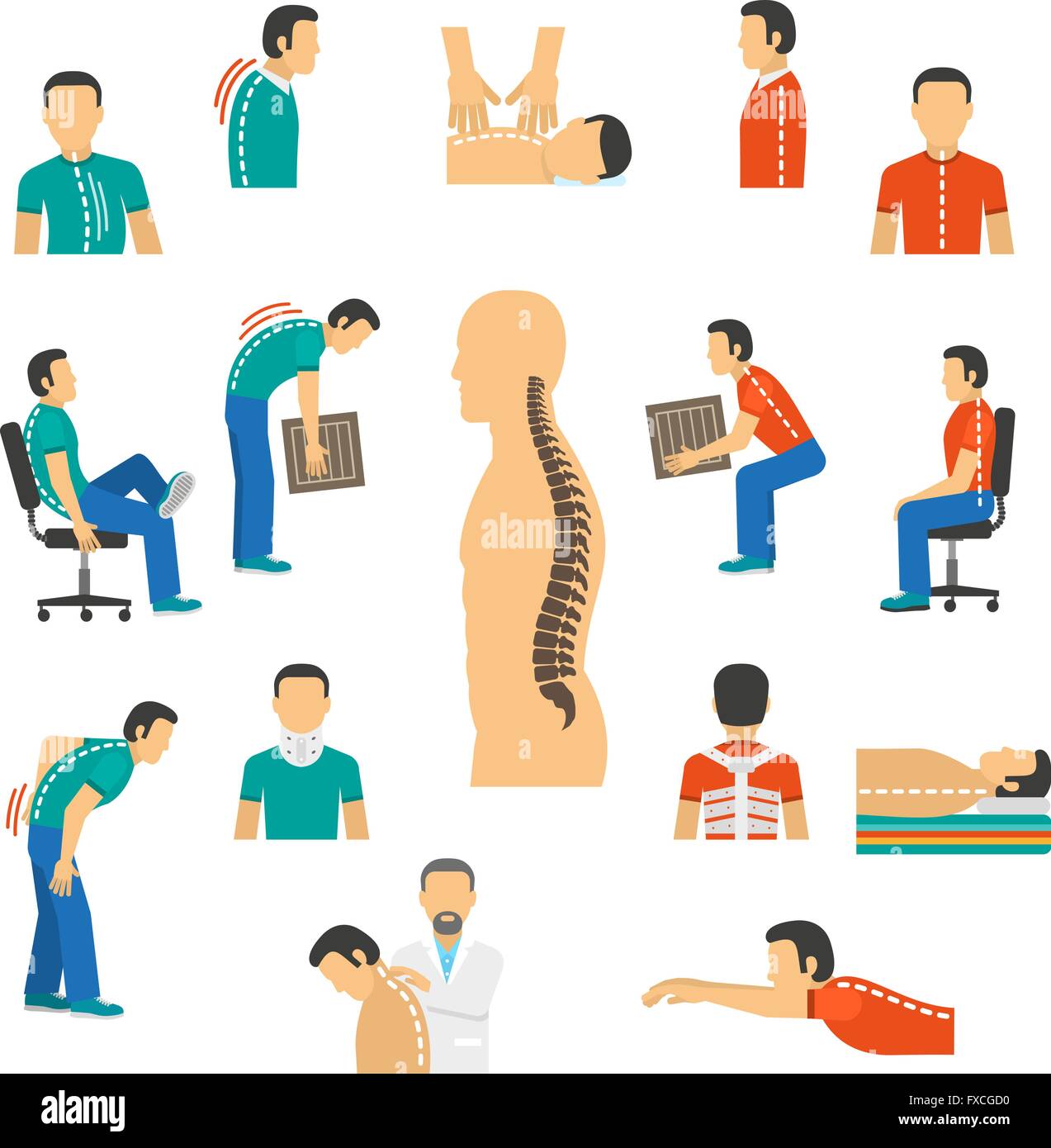 Diagnosis And Treatment Spine Diseases Stock Vector Image & Art - Alamy
