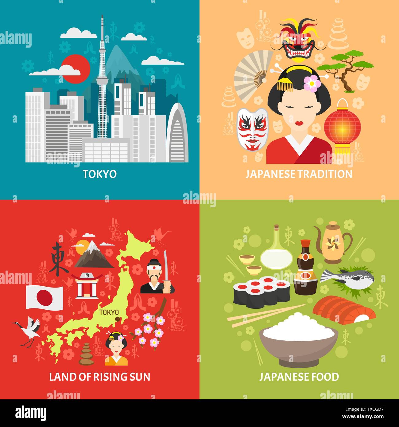 Japanese food social media Stock Vector Images - Alamy