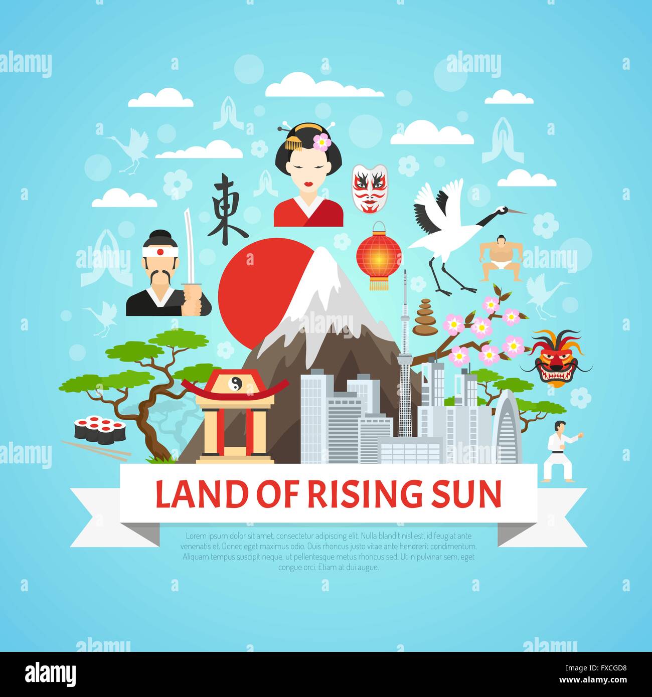 Japan Concept Background Stock Vector Image & Art - Alamy