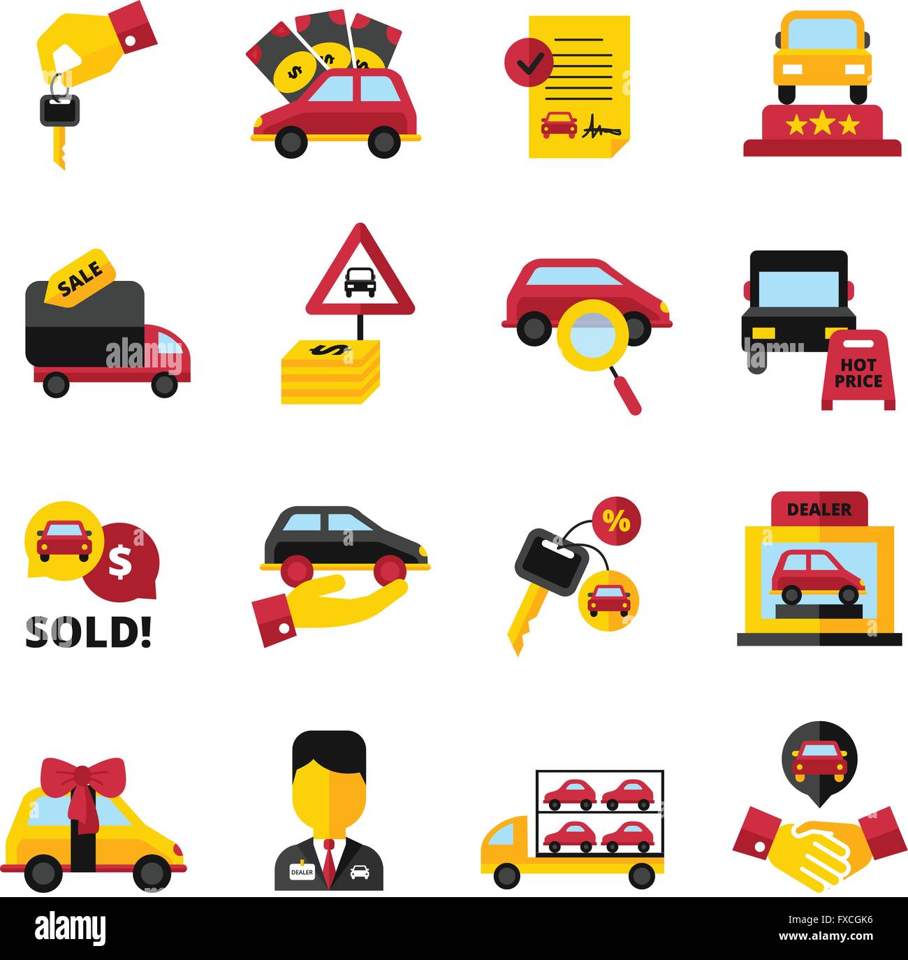 Car Dealership Icons Set Stock Vector Image & Art - Alamy