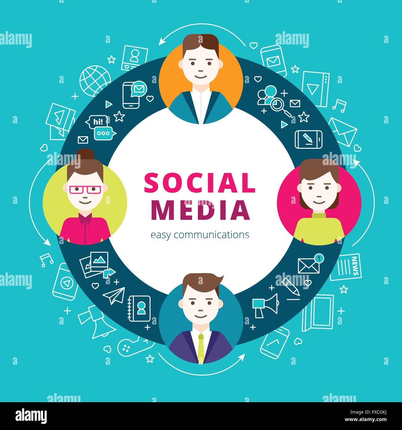 Social Media Group Of People Stock Vector Image & Art - Alamy