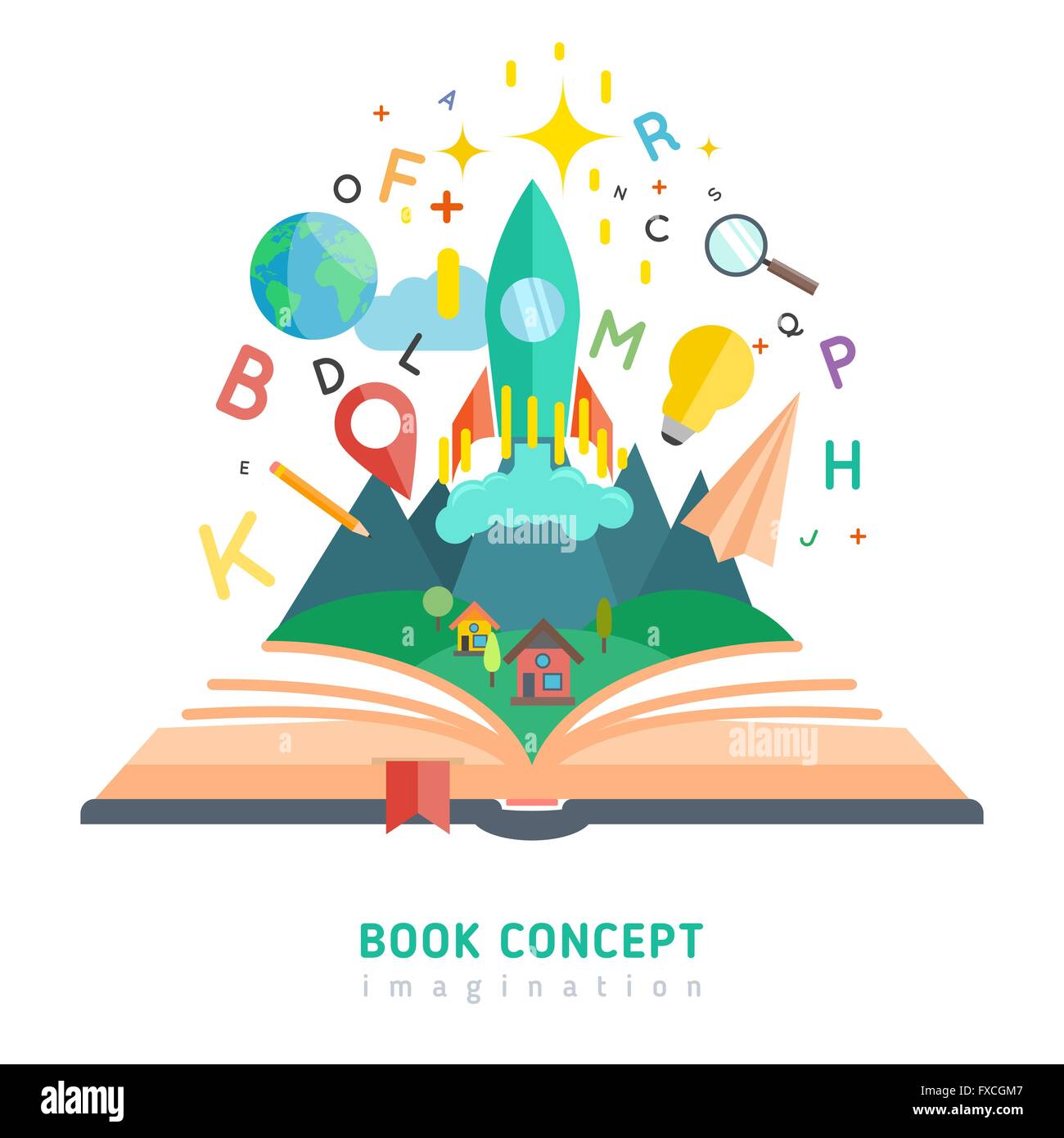 Book concept illustration Stock Vector Image & Art - Alamy