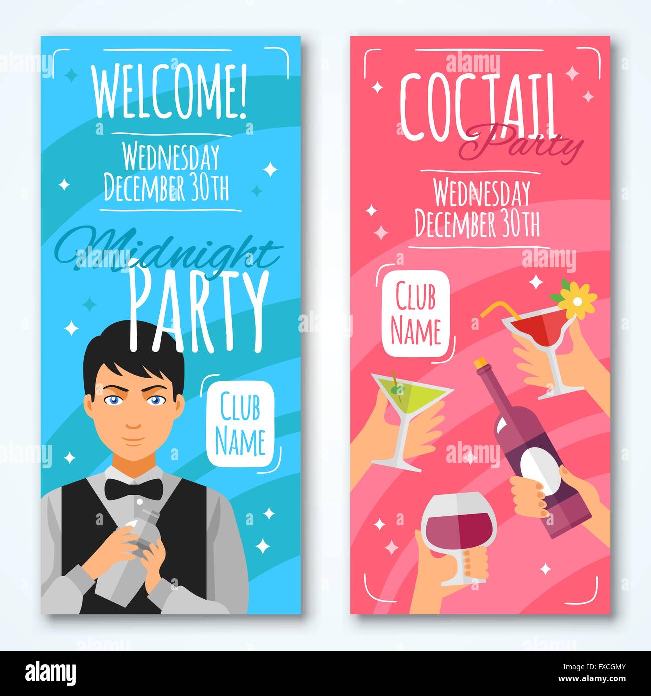 Cocktail Invitations Design Set Stock Vector Image & Art - Alamy
