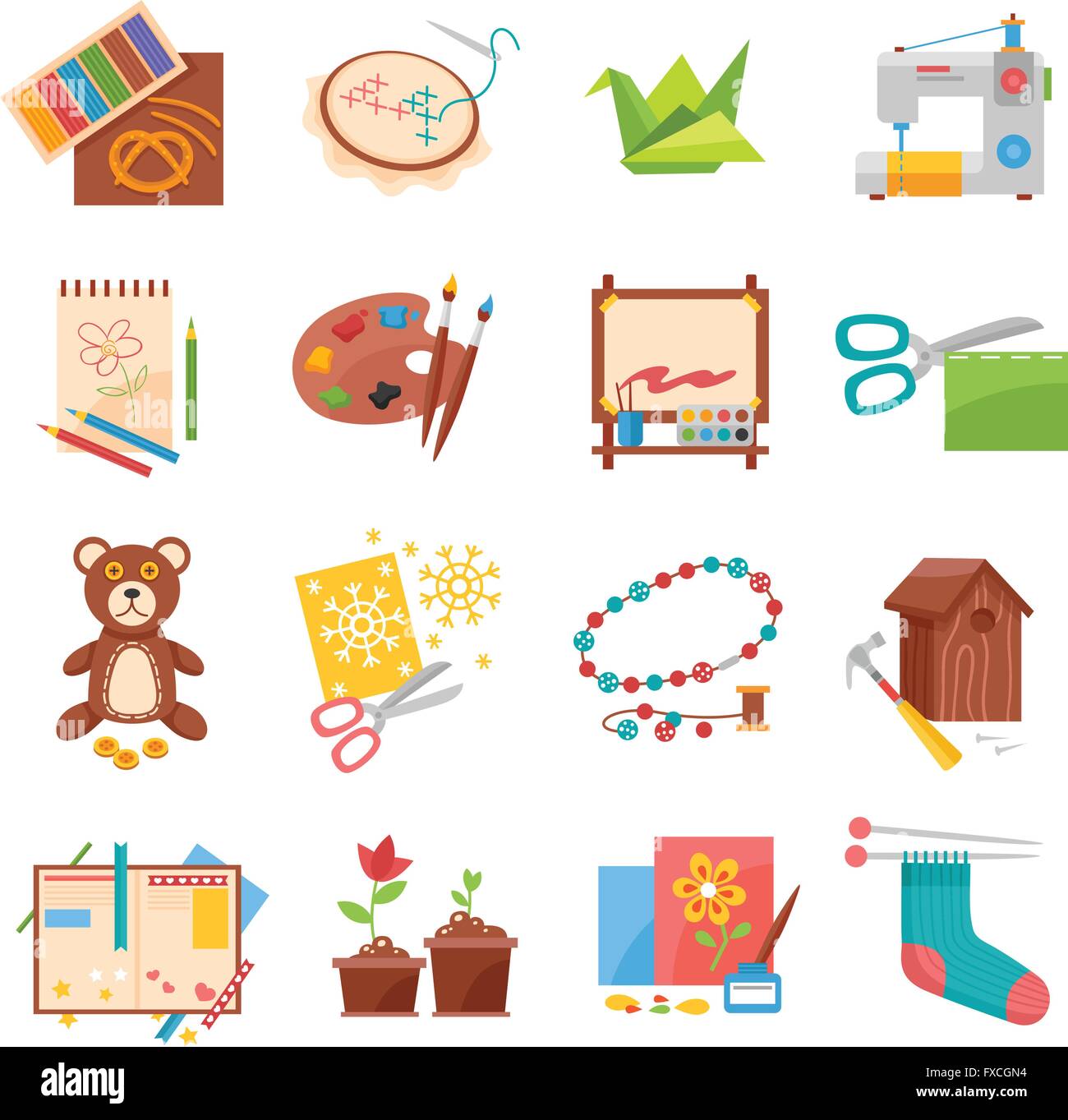 Hobbies icons set Stock Vector Image & Art - Alamy