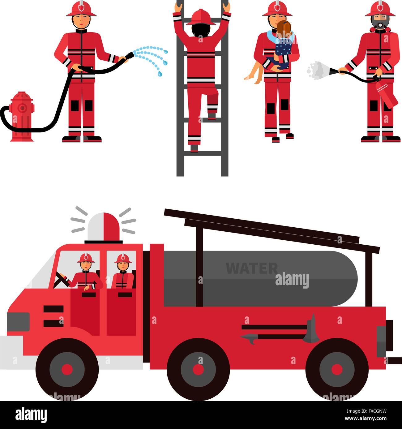 Firefighter crew Stock Vector Images - Alamy