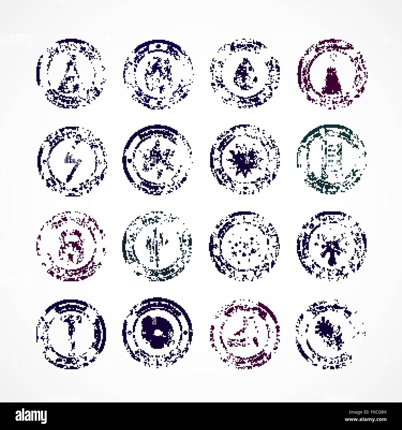 Protection Proof Round Stamps Stock Vector Image & Art - Alamy