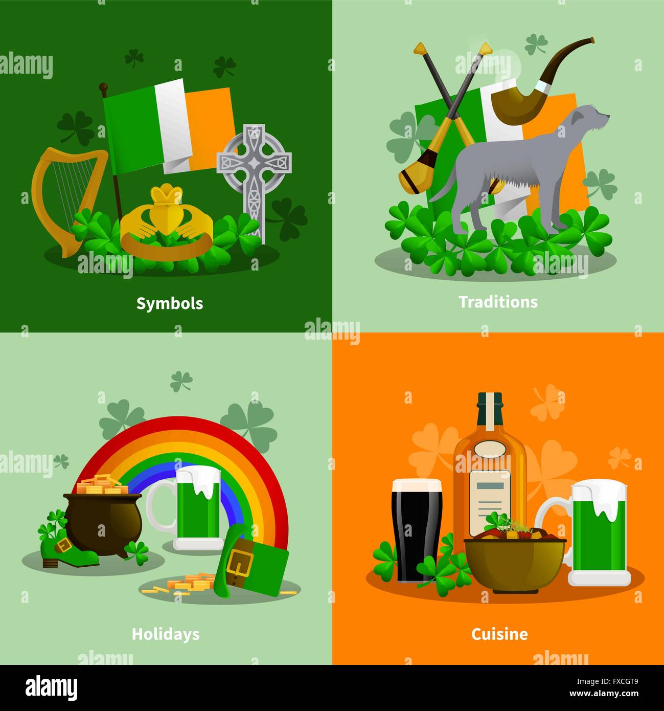 Ireland 2x2 Design Concept Set Stock Vector Image & Art - Alamy