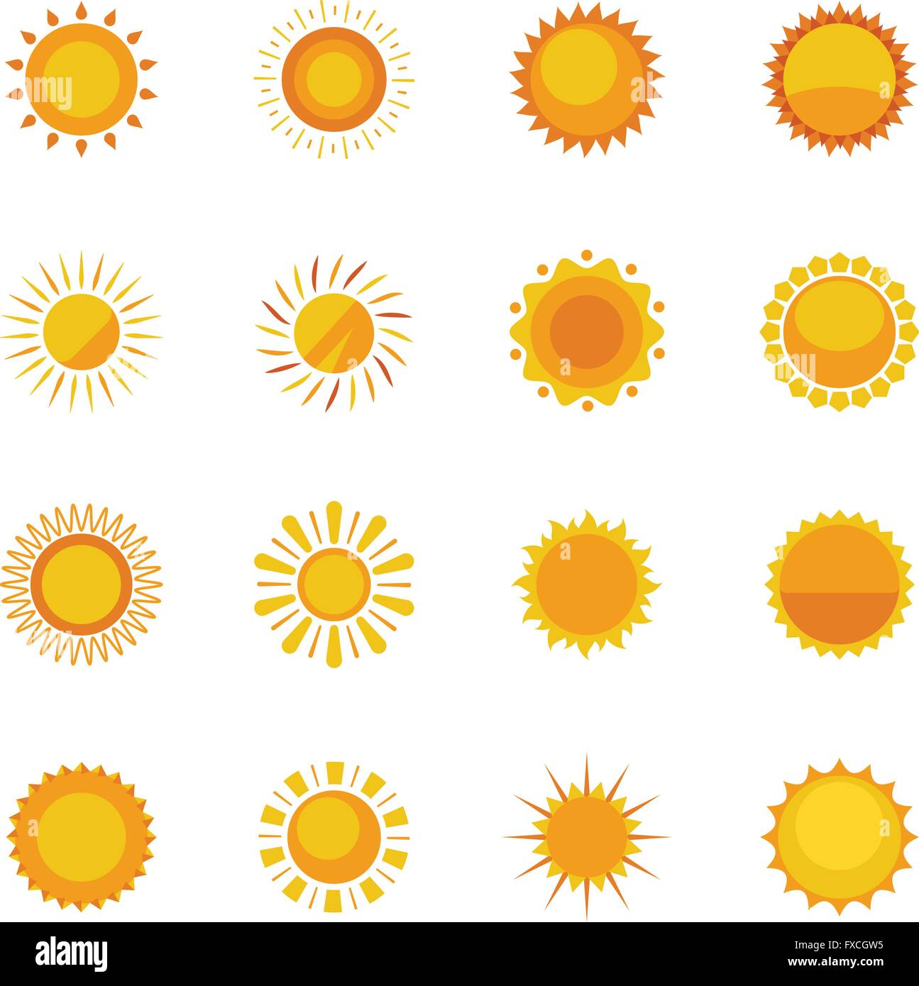 Sun Icons Collection Stock Vector Image & Art - Alamy