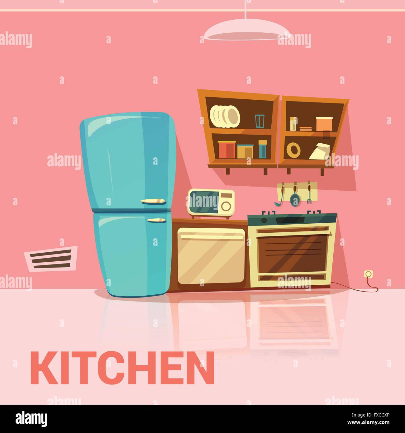 Kitchen Retro Design Stock Vector Image & Art - Alamy