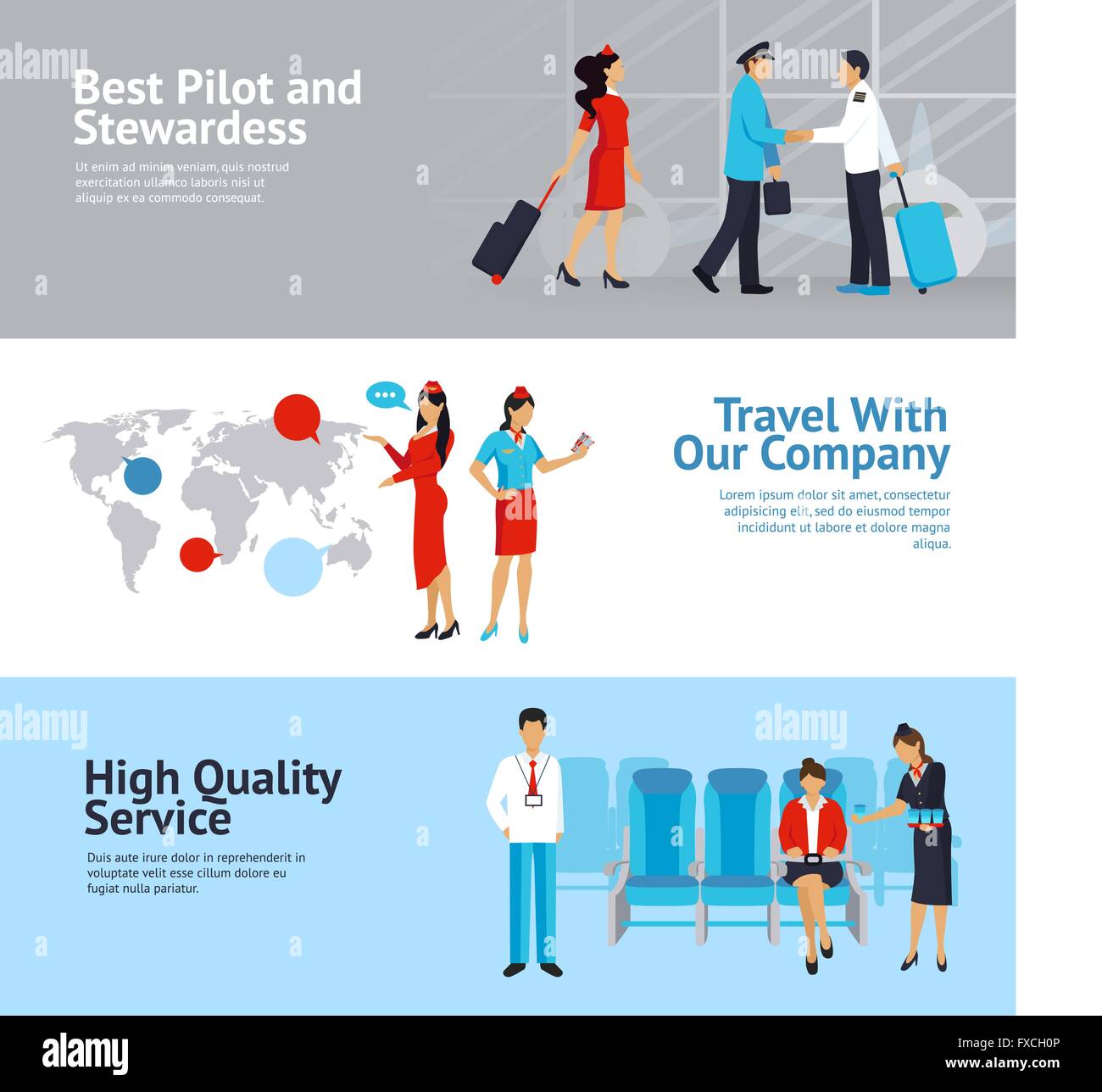 Airlines Banners Set Stock Vector Image & Art - Alamy