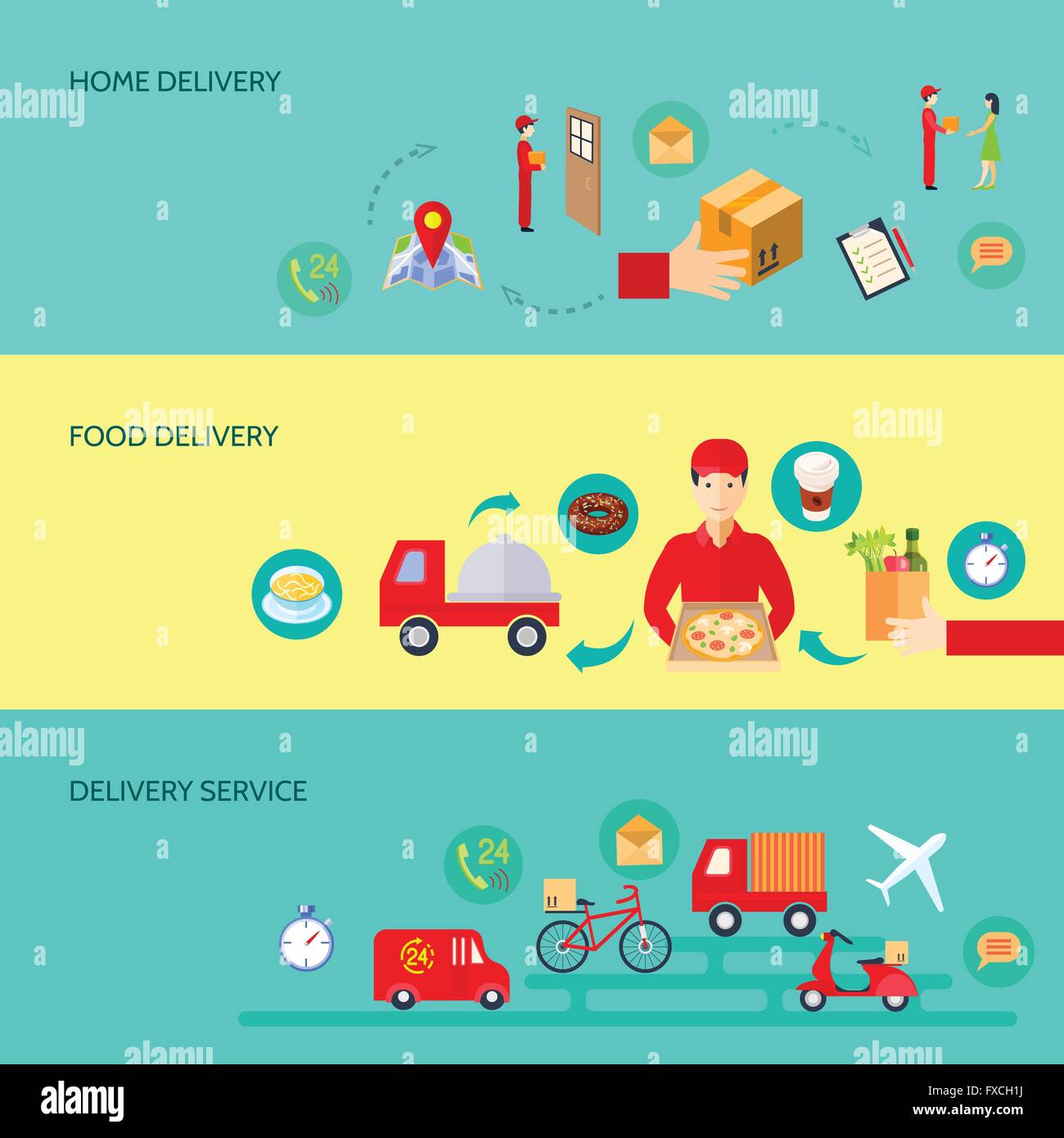 Delivery Banner Set Stock Vector Image & Art - Alamy