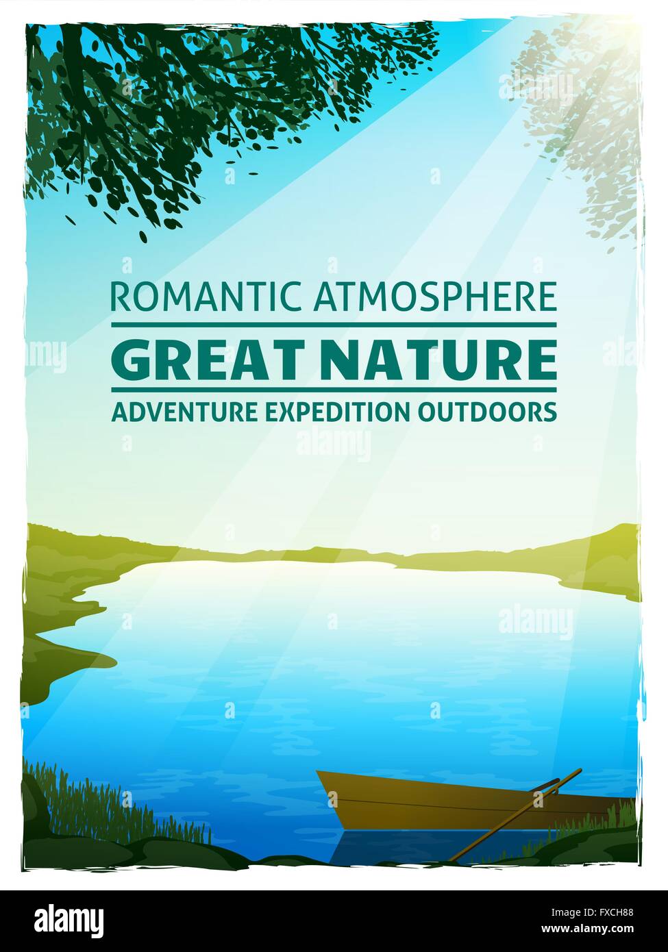 Lake Nature Landscape Background Poster Stock Vector Image & Art - Alamy